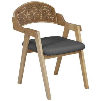 Cadeira Decorativa Com Braço Pes Madeira Amendoa Vinil Nacc - Nacional ...