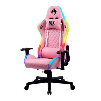 Cadeira Gamer RGB Fox Cor Rosa com Iluminação (LED) - Logo Preto ...