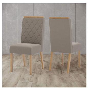 Cadeira para Mesa de Jantar Ambiente Nina Kit 2 Peças Nature Marrom ...