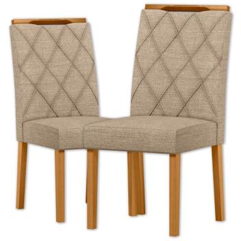 Cadeira para Mesa de Jantar Sarah Kit 2 peças Ype/Linho Areia - NC ...