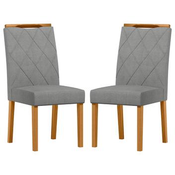 Cadeira para Mesa de jantar Sarah Kit 2 Peças Ype Linho Cinza Claro New ...
