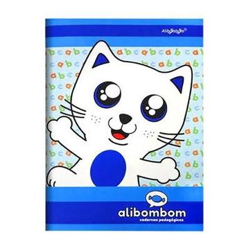 Caderno 80 Folhas Alibombom Azul Capa Dura Reforçado - Caderno ...