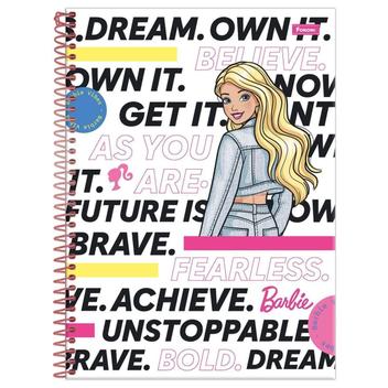 Caderno Barbie Capa Dura Espiral 1 Matéria 80 Folhas Escolar - Caderno ...