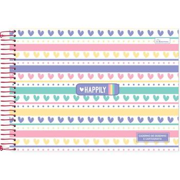 Caderno desenho cartografia capa Dura 80 folhas Happily Cardesil ...