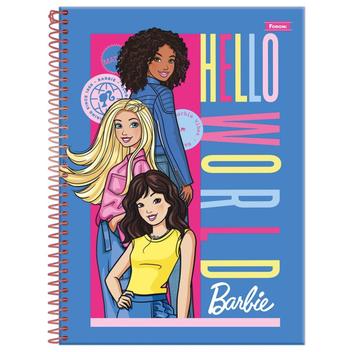 Caderno Escolar Barbie Capa Dura Espiral 1 Matéria 80 Folhas - Caderno ...