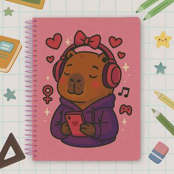 Caderno Grande Capa Dura 10 Matérias Capivara Mood - Smart - Caderno ...