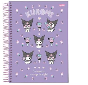 Caderno Univ 10 Materias Kuromi 160 Folhas Pauta Inteligente Lilás ...