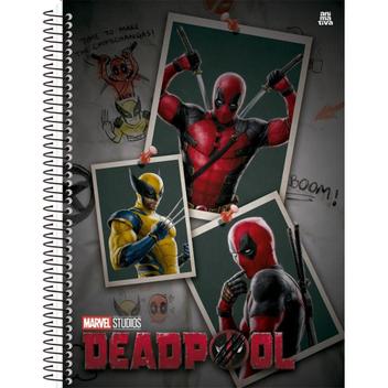 Caderno Universitário 15X1 Capa Dura Deadpool 240 Folhas com Adesivos ...
