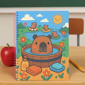 Caderno Universitário Capa Dura 1 Matéria Capivara Mood 80 folhas ...