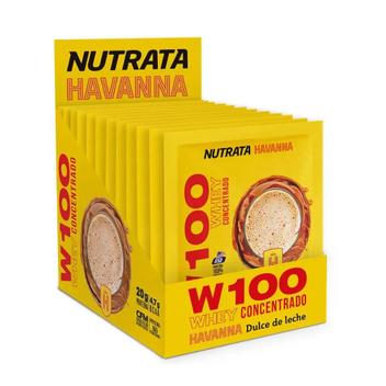 Caixa ( 12 un sache ) whey w100 havanna nutrata 30g - doce de leite ...