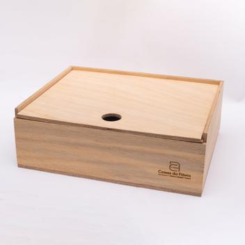 Caixa Box Cesta Madeira Compensado Naval Cru 6mm com Tampa de Correr ...