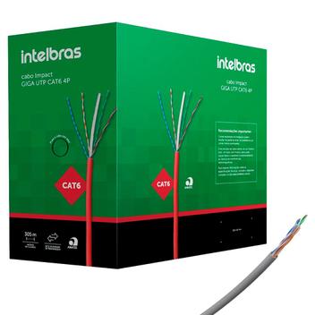 Caixa Cabo de Rede 305 Metros, Impact Giga UTP CAT6 IG6CCZ 4P Intelbras, 100% Cobre - Cinza ...