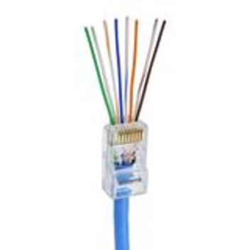 Caixa com 100un Conector Rj45 Vazado de Fácil Utilização / Fácil de ...