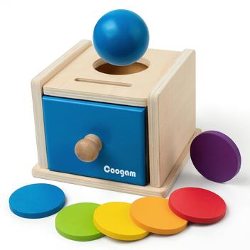 Caixa de Moedas Montessori Coogam - Classificação por Cores e Formas ...