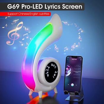 Caixa de Som Bluetooth G69 e G69 Pro Night Light Speaker Com Led RGB Despertador - Deep Rox ...