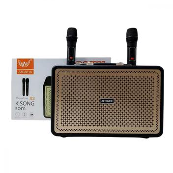 Caixa de Som Karaokê sem fio Bluetooth com 02 Microfones 200W PMPO ...