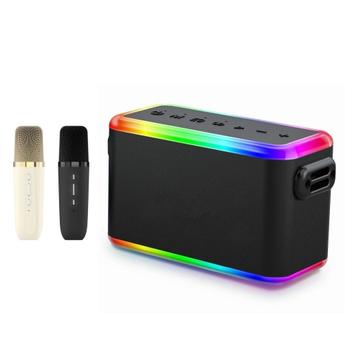 Caixa de Som Portátil Bluetooth 5.0 80w Karaokê com 2 microfone Sem fio MTS-8001 TWS - keedi ...