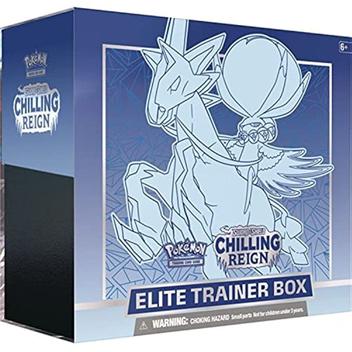 Caixa de treinamento Pokémon Chilling Reign Ice Elite com pacotes de ...
