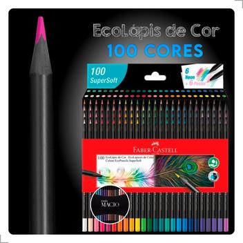 Caixa Lapis de Cor 100 Cores Original Faber Castell Supersoft ...