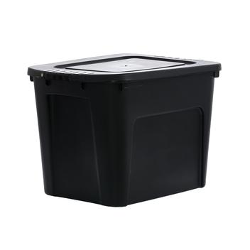 Caixa Organizadora Grande Ecobox 80L Preta Com Tampa - Garden Life ...