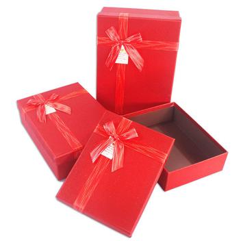 Caixa Para Presente Decorada Vermelha Kit 3Peças Laço com Bolinhas ...