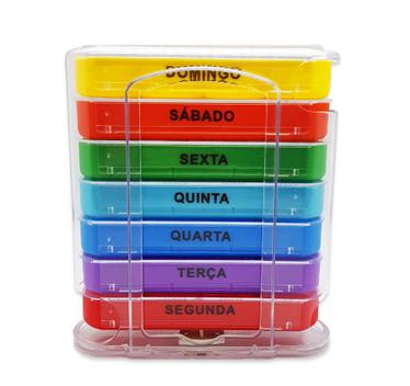 Caixa Porta Comprimido Acrílico Vitaminas Semanal MultiColor - Flash ...
