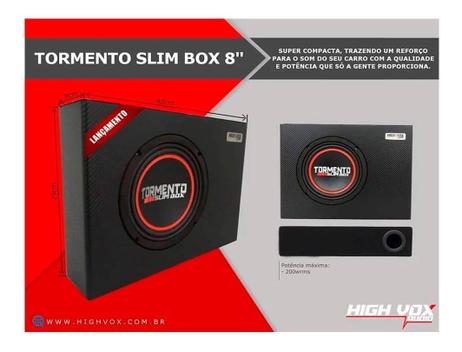 Caixa Slim Sub Woofer Tormento Alto Falante 200Wrms 8 Pol - Geral ...