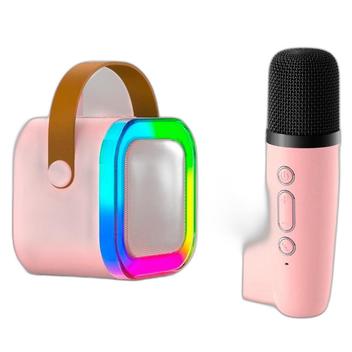 Caixa Som Karaokê Bluetooth Microfone Sem Fio Luz Led - Relet - Caixa ...