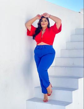 Calça Alfaiataria Lavínia Feminina Plus Size Com Cinto Moda Elegante ...