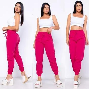 Calça Feminina Jogger Bomber Colorida Cós Com Elástico - PINK - CLICK ...