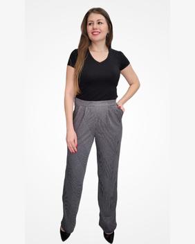 Calça Feminina Moletinho jacquard Wide Leg Pantalona Reta com bolsos ...