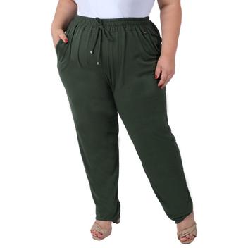 Calça Feminina Soltinha Estilo Pantalona Plus Size Catwalk Viscolycra ...