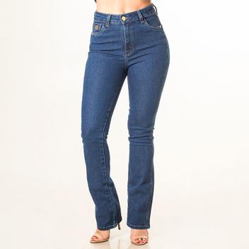 Calça Jeans Feminina Boot Cut Country Elastano Cintura Alta - Zafina ...