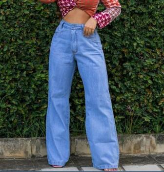 Calça Jeans Feminina Pantalona Flare Top Lançamento - Everest Model ...