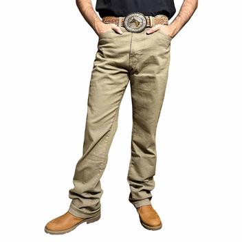 Calça Jeans Masculina Wrangler Western Cowboy Cut Original Caqui ...