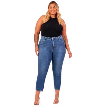 Calça Jeans Plus Size, Feminina, Cropped, 54 e 56 - Blubetty Jeans ...