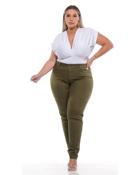 Calça Skinny Cintura Alta Plus Size Fact Jeans L092 - Calça Plus Size ...