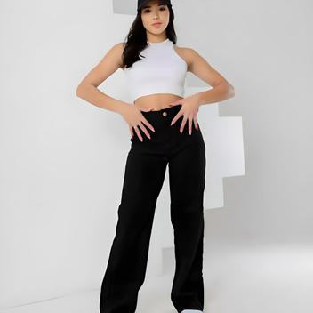 Calça Wide Leg preta infantil feminina - Prime star - Calça Infantil ...