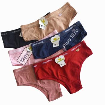 Calcinha Linda Brasil Atacado Moda Intima Plus Size C/12 pçs - Calcinha ...