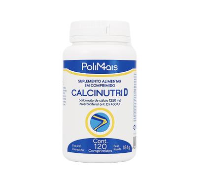 Calcinutri D Carbonato De Cálcio 1250mg + Vit D 120 Comprimidos ...