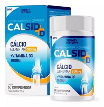 Cálcio Elementar 600mg + Vit D3 1000ui Calsid-d 60 Comp Sid - Sidney ...