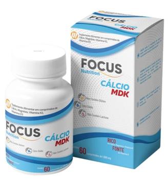 Cálcio Mdk 1000Mg Focus Nutrition - 60 Comprimidos - Multivitamínico ...