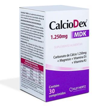 Calciodex MDK Carbonato de cálcio 1250mg + Magnésio + D3 + K2 - Kley ...