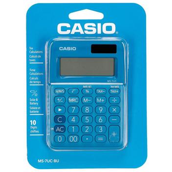 Calculadora Casio MS-7UC-Bu - 10 Digitos - Azul - Calculadora - Magazine Luiza