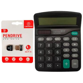 Calculadora De Mesa Display 12 Dígito Pendrive Mini 16Gb Usb ...