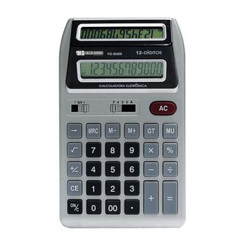 Calculadora Eletrônica de Mesa 8089 Duas Telas Visores 12 Dígitos a ...