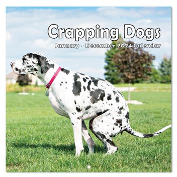 Calendário de parede Journaltastic 2024 Pooping Dogs 12x24cm ...