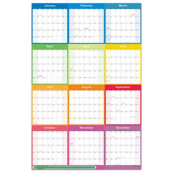 Calendário de parede Vibrant Focus 2024 anual com agenda 34,7x22,8 ...