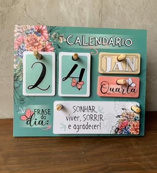 Calendário Permanente Floral Verde - Zenir - Calendário - Magazine Luiza