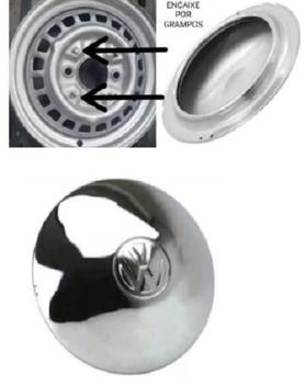 Calota Modelo Speed Logo Vw Roda Fusca Kombi Cromado - TOP - Calota de ...